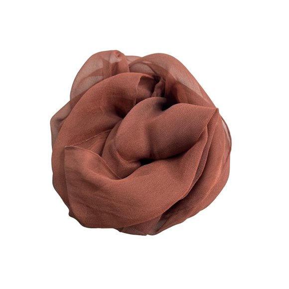 Accessories | Vintage Sheer Rectangle Silk Scarf Lightweight Brown Neck ...